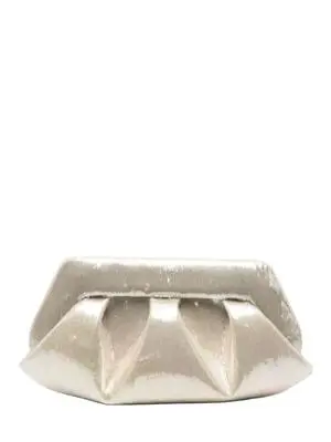 THEMOIRE Bios Ruched Clutch Bag - Neutrals