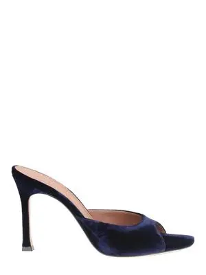 Amina Muaddi Alexa Velvet Sandals - Blue
