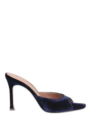 Amina Muaddi Alexa Velvet Sandals - Blue