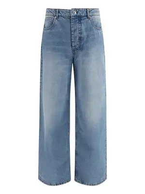 AMI Paris AMI Cotton Wide-Leg Jeans Blue