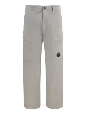 C.P. COMPANY Stretch Cotton Satin Cargo Pants - Gray