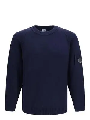 C.P. COMPANY Grs Lambswool Crewneck Sweater - Blue