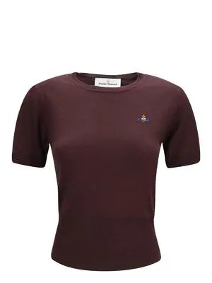VIVIENNE WESTWOOD Vivienne Westwood Bea Wool Knit Top With Orb Embroidery Purple