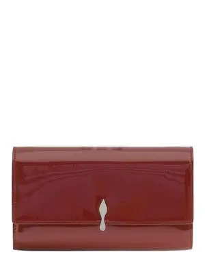 CHRISTIAN LOUBOUTIN Bettina Patent Leather Chain Wallet - Red