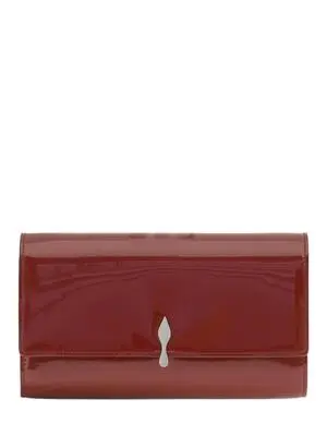 CHRISTIAN LOUBOUTIN Bettina Patent Leather Chain Wallet - Red