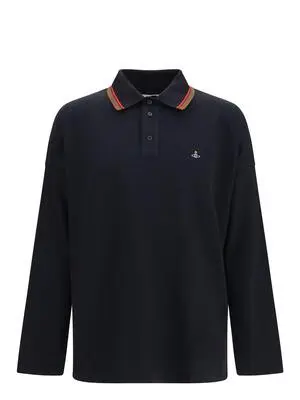 VIVIENNE WESTWOOD Oversized Long-sleeve Polo - Black