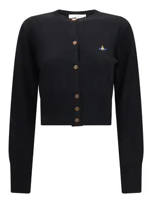 VIVIENNE WESTWOOD Bea Cropped Wool Cardigan - Black