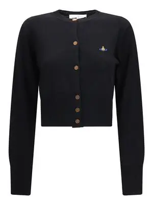 VIVIENNE WESTWOOD Bea Cropped Wool Cardigan - Black