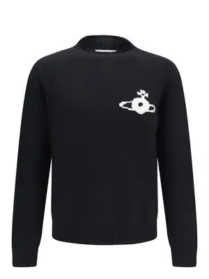 VIVIENNE WESTWOOD Merino Wool Fisherman Sweater - Black