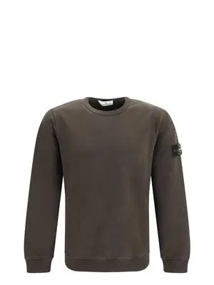 Stone Island Crewneck Cotton Sweatshirt - Brown