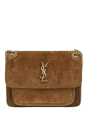 Saint Laurent Medium Niki Suede Shoulder Bag - Brown