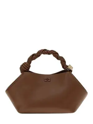 GANNI Small Bou Handbag With Twisted Top Handle - Brown
