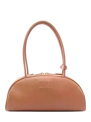 MIU MIU Miu Miu Beau Embossed Logo Leather Tote Bag