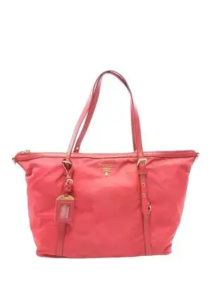 Prada 2000s Buckled Tote Bag - Red