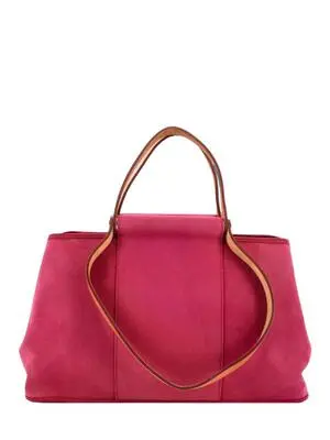 Hermès Cabag Elan Toile And Leather Tote Bag - Pink