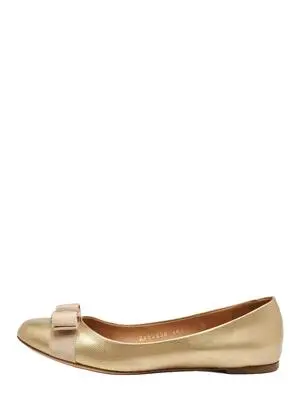 FERRAGAMO Ferragamo Vara Bow Ballet Flats Gold