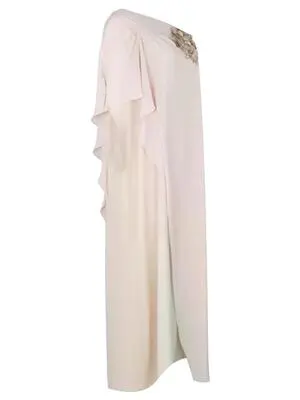 LOODYANA Layered Maxi Dress With Bead Embellishment - Pink