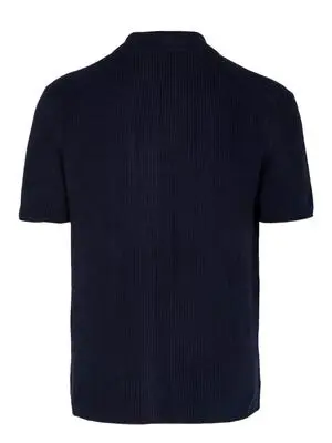ALEX MILL Ribbed-knit Polo Shirt - Blue