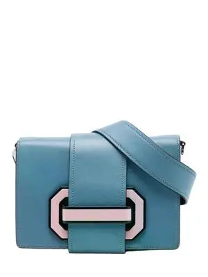 Prada City Calf Plex Ribbon Crossbody Bag - Blue