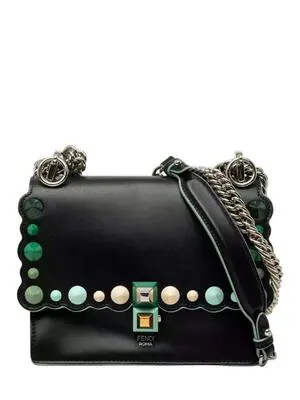 Fendi Kan I Mini Scalloped Bag - Black