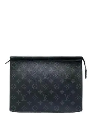 LOUIS VUITTON Monogram Eclipse Pochette Voyage Mm Clutch Bag - Black