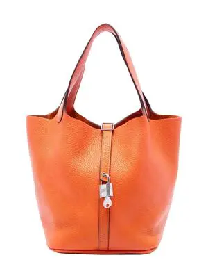 Hermès Clemence Picotin Lock 22 Handbag - Orange