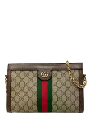 Gucci Ophidia Gg Supreme Web Ophidia Chain Crossbody Bag - Neutrals