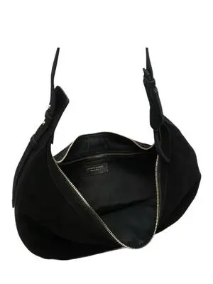 Liviana Conti LIVIANA CONTI Suede Crescent Shoulder Bag Black