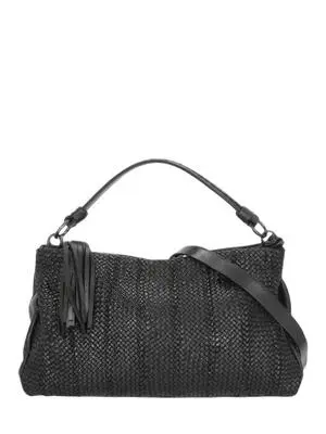 REPTILE'S HOUSE Braided Leather Shoulder Bag - Black