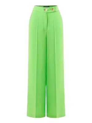 EXQUISE High Waisted Wide Leg Crepe Pants