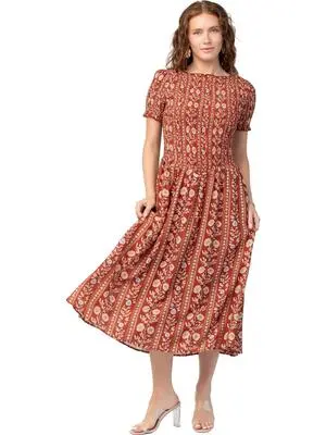 XH TEXTILES XH Textiles Rhonda Smocked Midi Dress