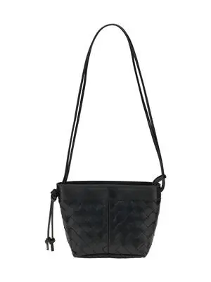 Bottega Veneta Woven Leather Shoulder Bag - Black