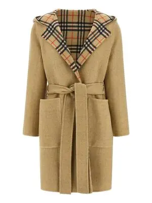 Burberry Hampshire Reversible Wool Coat - Cream