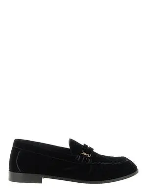Saint Laurent Le Loafer' Velvet Loafers - Black