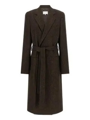MAISON MARGIELA Four Stitches Wool Coat - Brown