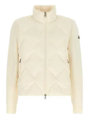 MONCLER Moncler Diamond Quilted Padded Cardigan With Ribbed Knit Sleeves