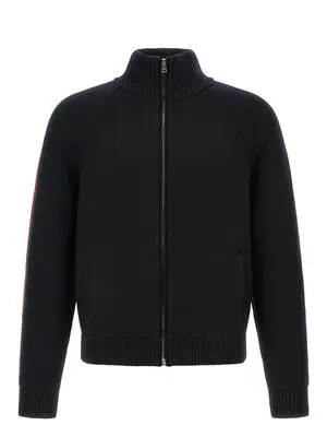 Gucci Wool Web Ribbon Knitted Jacket - Blue