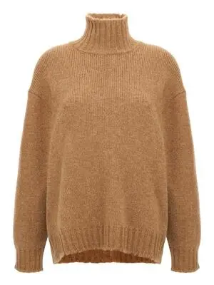 JIL SANDER JIL SANDER Alpaca Blend High Neck Sweater Cream