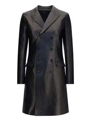 TOM FORD Double-breasted Lambskin Coat - Black