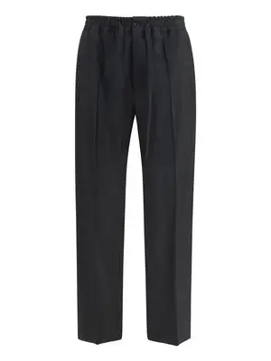 Valentino Garavani Vlogo Embroidered Cotton Gabardine Pants - Black
