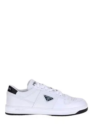 Prada Leather Lace-up Sneakers - White