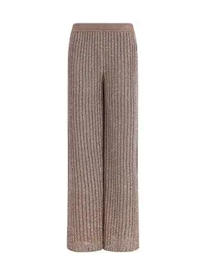 Missoni Tailored Pants In Lamé Viscose With Sequins - Brown