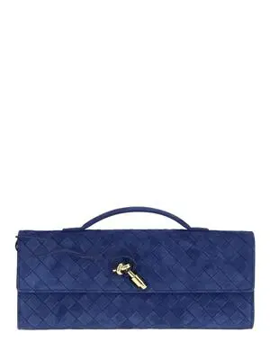 Bottega Veneta BOTTEGA VENETA Andiamo Clutch In Suede Blue