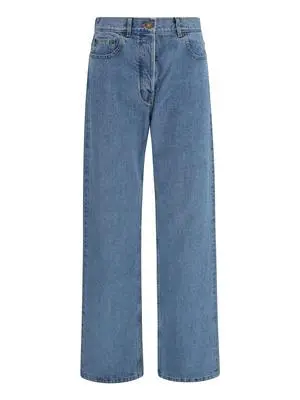 Thom Browne Selvedge Cotton Jeans With Adjustable Back Strap - Blue