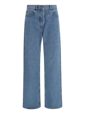 Thom Browne Selvedge Cotton Jeans With Adjustable Back Strap - Blue