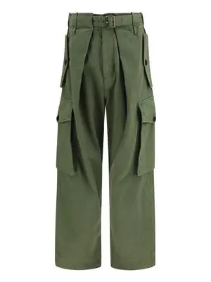 Loewe Cotton Cargo Pants - Green