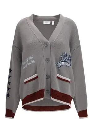 Off-White College Varsity Knit Cardigan - Gray