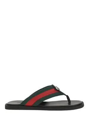 Gucci Maverik Gg Interlocking Flip-flop Sandals - Black