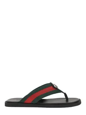 Gucci Maverik Gg Interlocking Flip-flop Sandals - Black