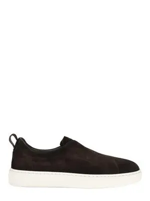 Santoni SANTONI Suede Slip-On Sneakers Brown